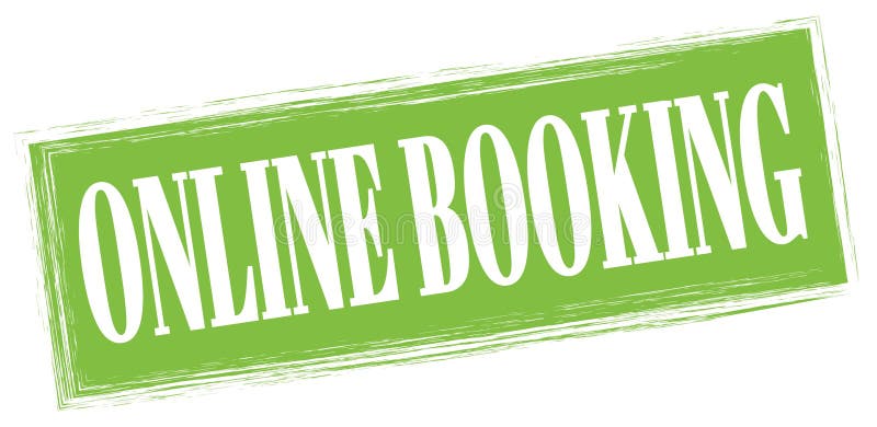 ONLINE BOOKING Text Written on Green Stamp Sign Stock Illustration ...
