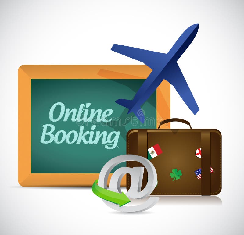 Online Booking Road Sign Illustration Stock Illustration - Illustration ...