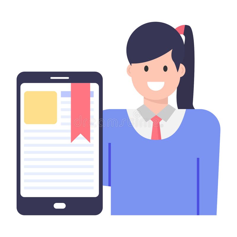 Online Bookmark Content stock vector. Illustration of character - 229309138