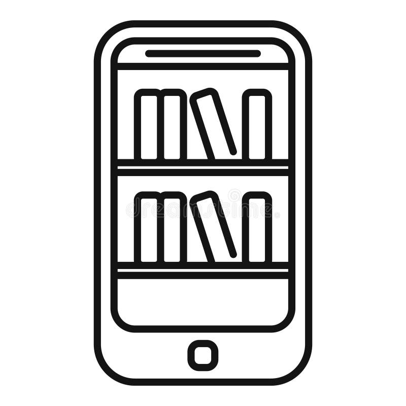 Online Bookstore Icon Outline Vector. Digital Reading Stock ...