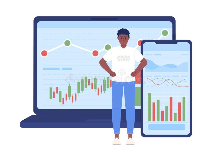 Online Broker Using Different Investing Platforms Flat Concept Vector ...