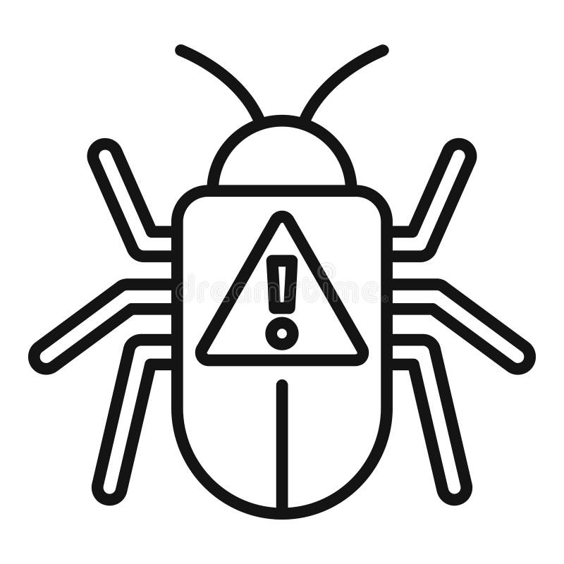 Online Bug Icon Outline Vector. Virus Error Stock Illustration ...