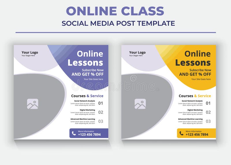 Online Business Class Poster, Online Class Social Media Post Stock ...