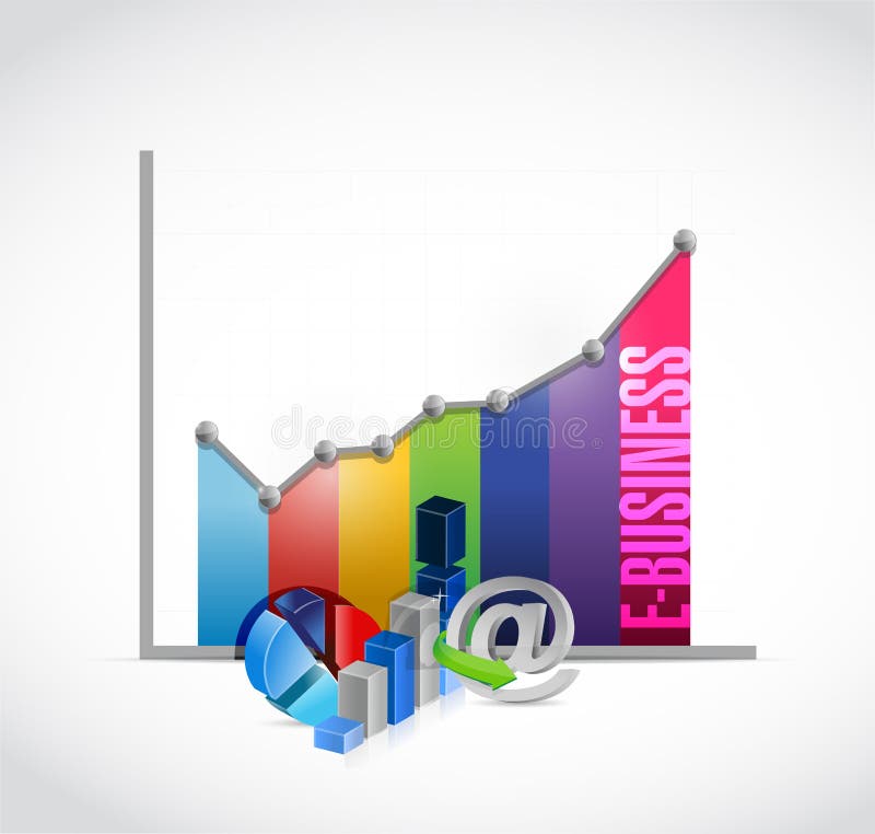 Online Business Graph Chart Illustration Stock Illustration ...