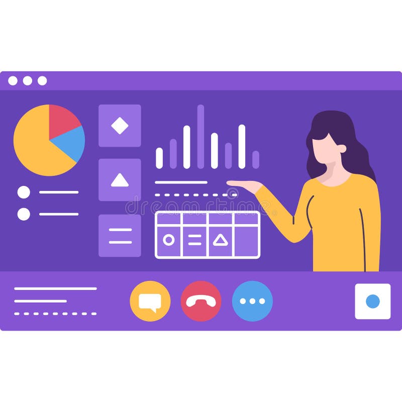 Online Business Office Icon Telework Flat Vector Stock Vector ...