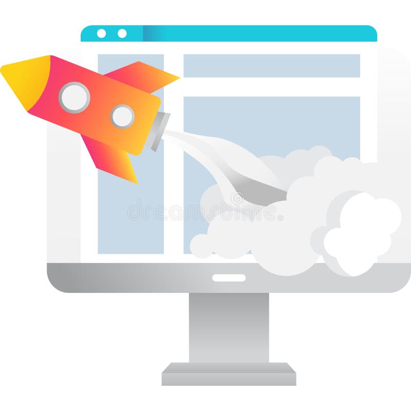 Online Business Startup Icon Web Technology Vector Stock Vector ...