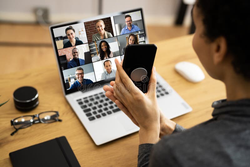 Business Video Conference Call Stock Image - Image of mobile, looking ...
