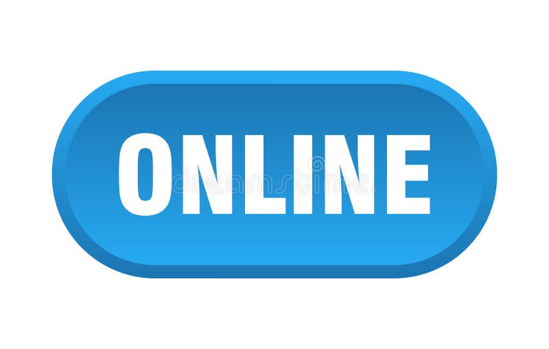 Online button stock vector. Illustration of stamp, badge - 196847189