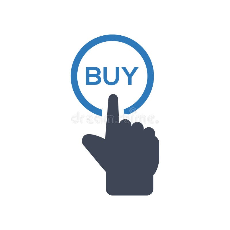 Online Buy Icon. Hand, Click Stock Vector - Illustration of icon ...