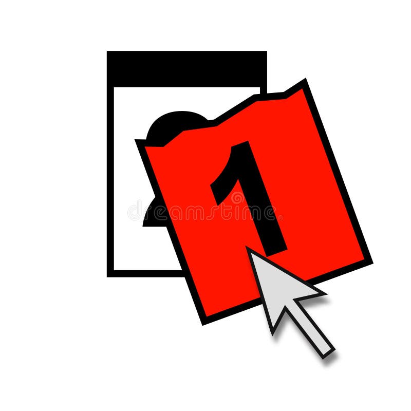 Online Calendar with Mouse Arrow Stock Illustration - Illustration of ...