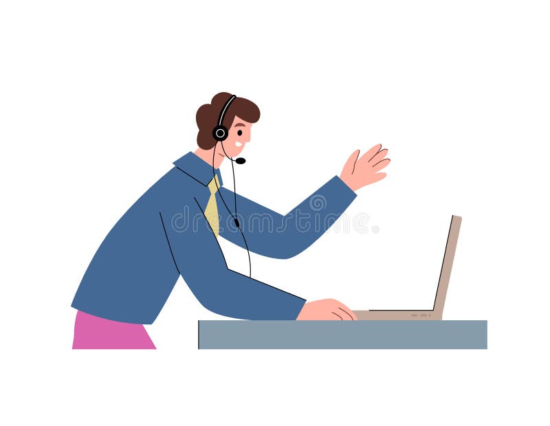 Helping Employee Computer Stock Illustrations – 344 Helping Employee ...