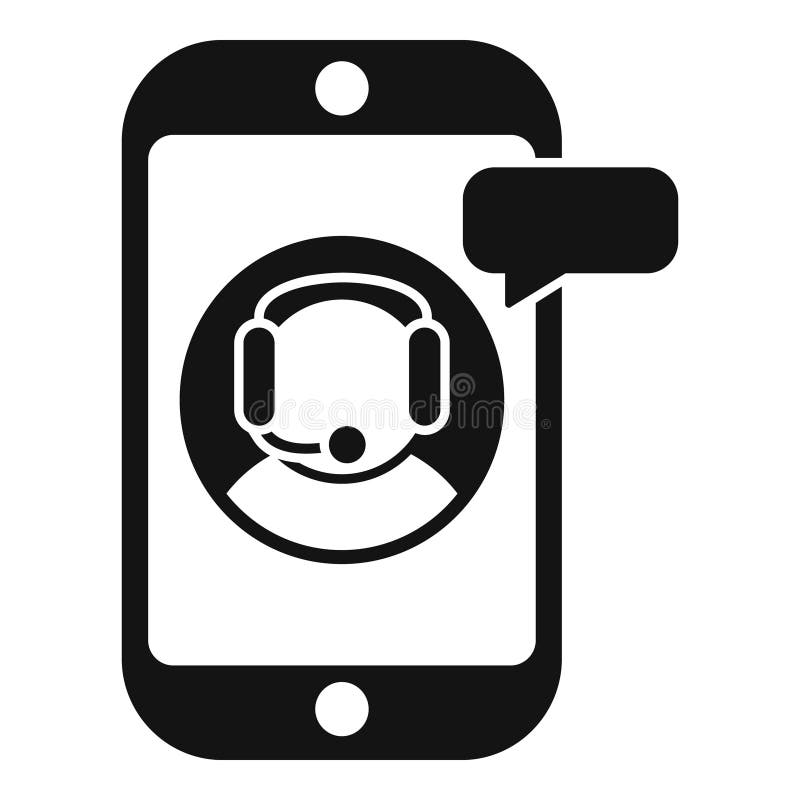 Online Call Chat Support Icon Simple Vector. Work Talk Stock Vector ...