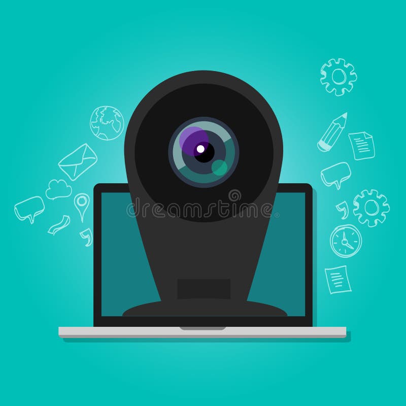 Online Camera Webcam Security Surveillance Internet Laptop Stock Vector ...