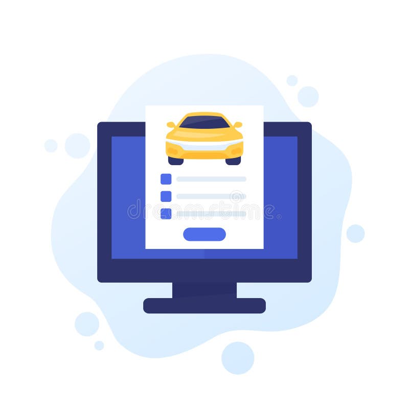 Online Car Registration, History Check Vector Icon Stock Vector ...