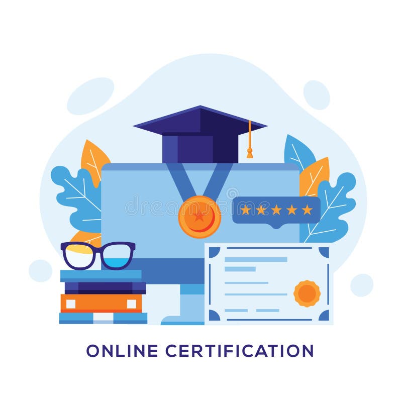 Online Certification Concept Stock Vector - Illustration of recognition ...