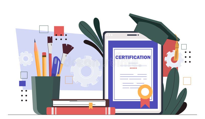 Online Certification Vector Concept Stock Vector - Illustration of ...