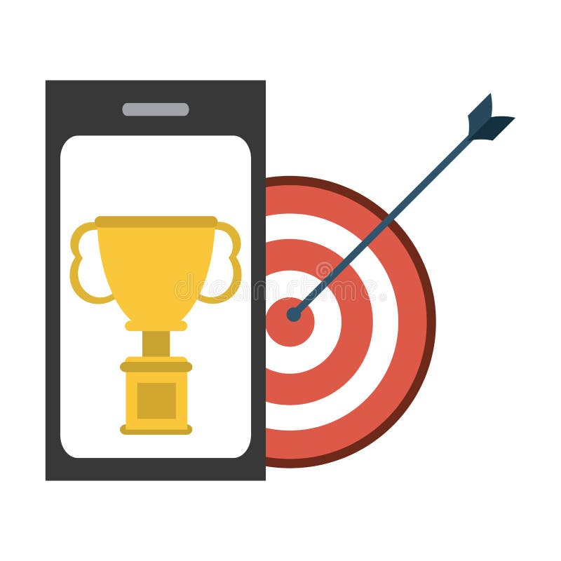 Online Championship Trophy Cup Stock Vector - Illustration of phone ...