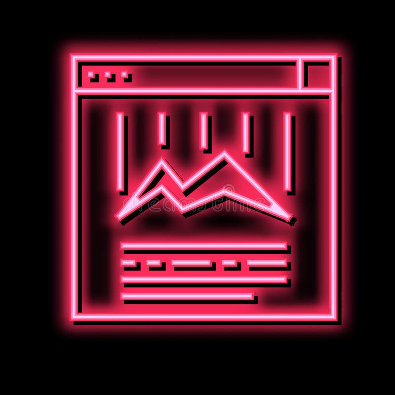 Online Chart Neon Glow Icon Illustration Stock Vector - Illustration of ...