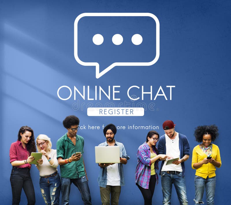 Online Chat Communication Conversation Message Concept Stock Photo ...