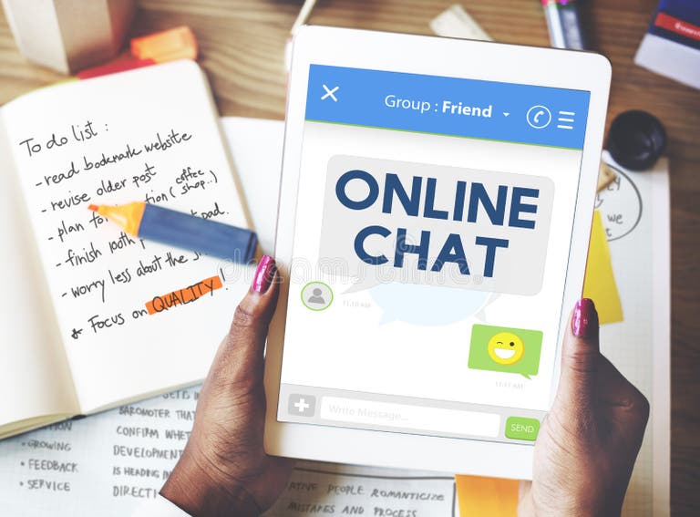 Online Chat Message Connection Talking Concept Stock Photo - Image of ...