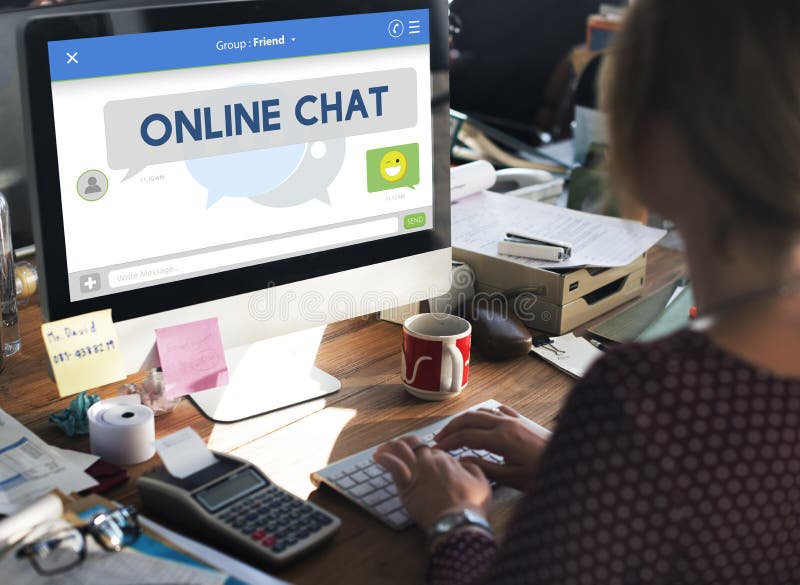 Online Chat Message Connection Talking Concept Stock Image - Image of ...
