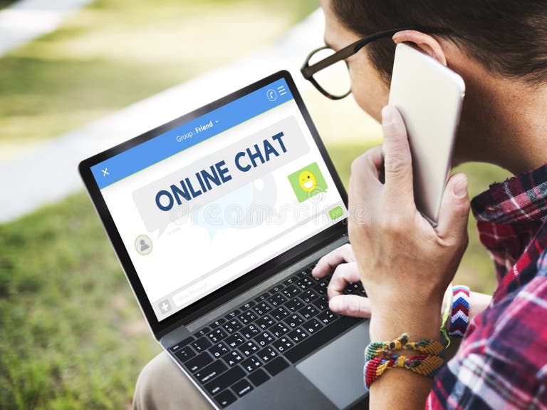 Online Chat Message Connection Talking Concept Stock Image - Image of ...