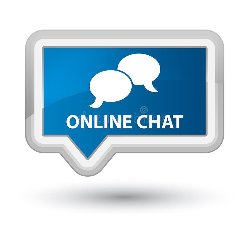 Online Chat Prime Blue Banner Button Stock Illustration - Illustration ...