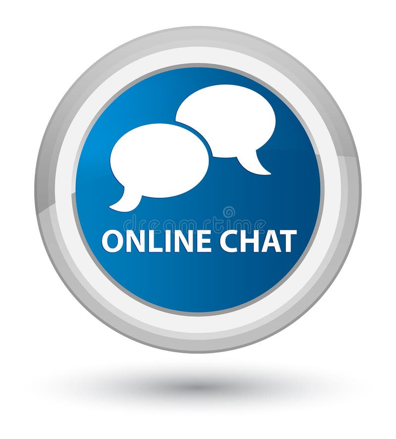 Online Chat Prime Blue Round Button Stock Illustration - Illustration ...