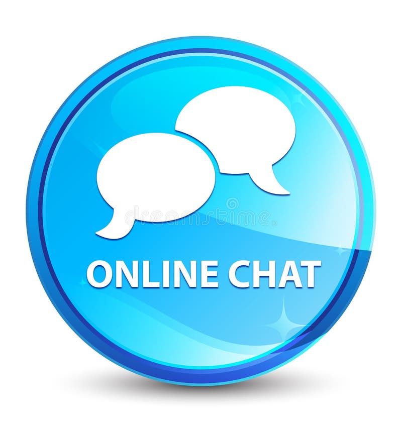 Online Chat Splash Natural Blue Round Button Stock Vector ...
