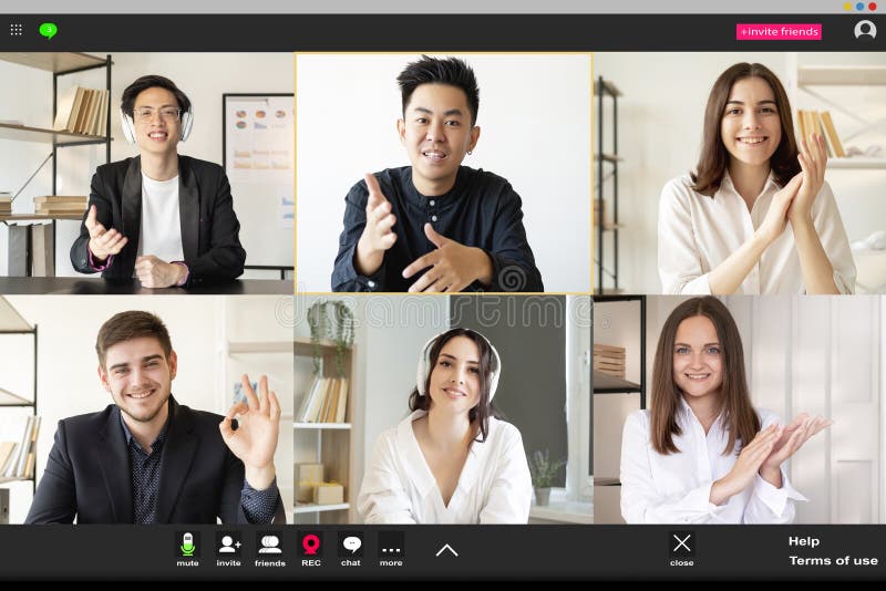 Online Chat Virtual Conference Team Virtual Office Stock Photo - Image ...
