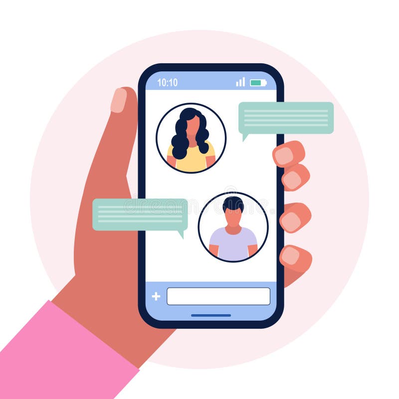 Online chatting concept stock vector. Illustration of mobile - 205039431