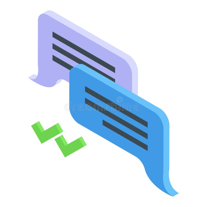 Online Chatting Isometric Icon Representing Exchanging Messages Stock ...