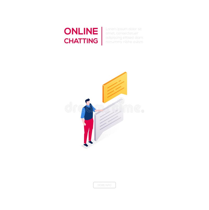 Online Chatting - Modern Isometric Vector Web Banner Stock Vector ...
