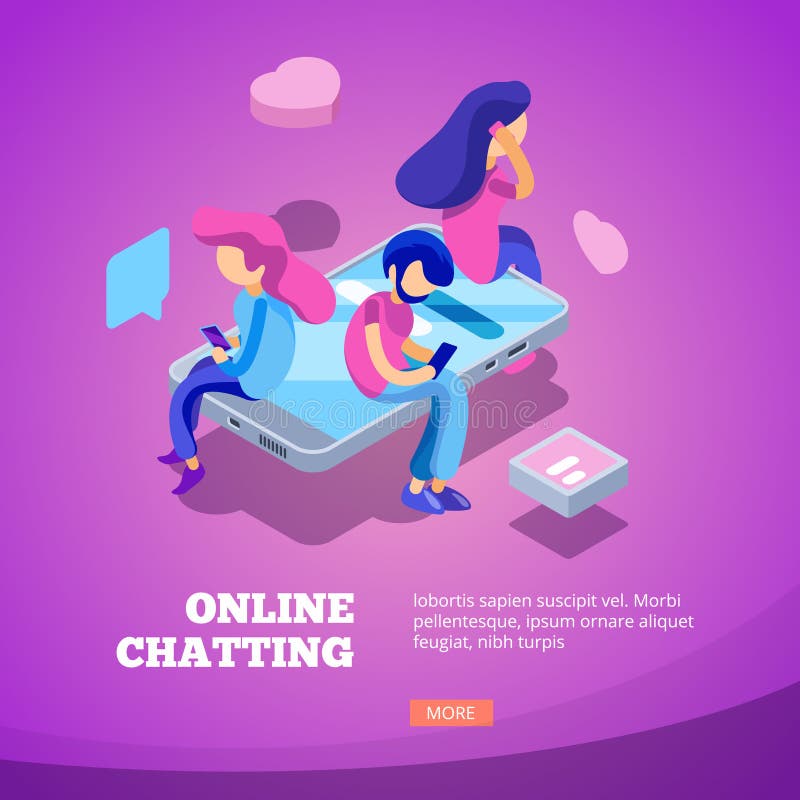 Online Chatting. People Using Smartphones and Laptop Smart Devices ...