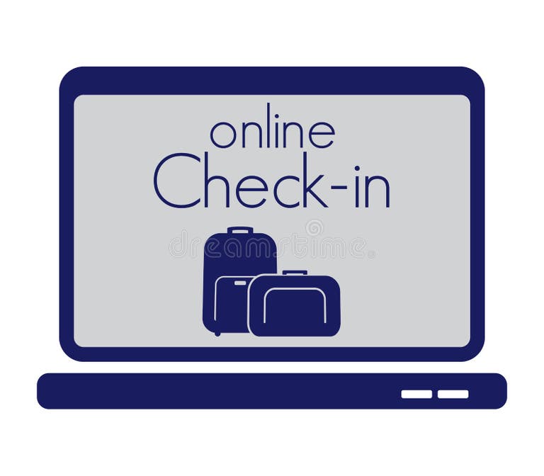 Online check-in icon stock vector. Illustration of sign - 52043584
