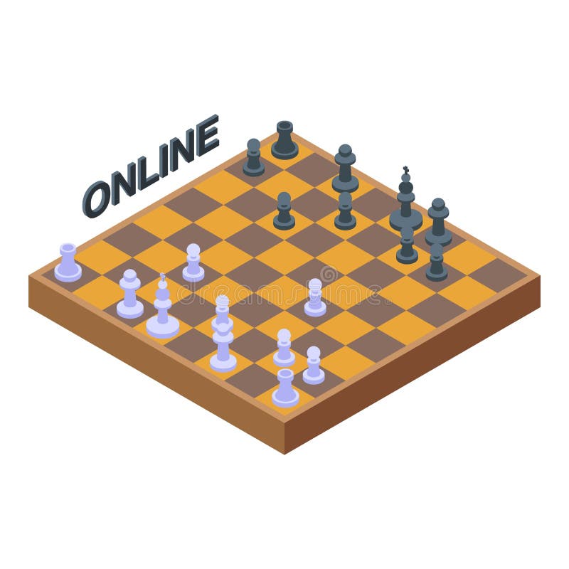 Online Chess Board Icon Isometric Vector. Queen Game Stock Vector ...