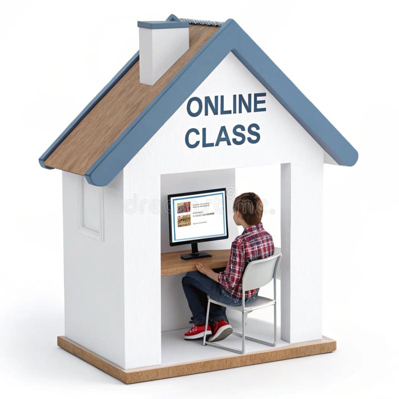 Online Class Icon Isolated on White Background Stock Illustration ...