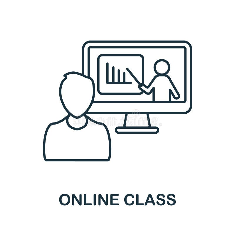 Online Class Icon. Line Element from Internet Technology Collection ...