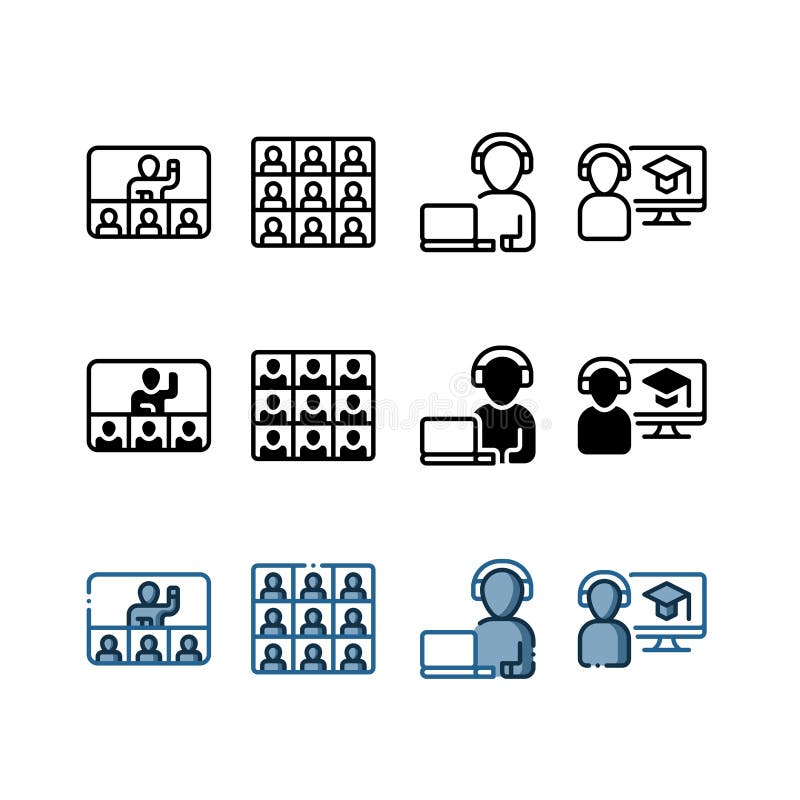 Online Class Icon for Online Learning Stock Vector - Illustration of ...