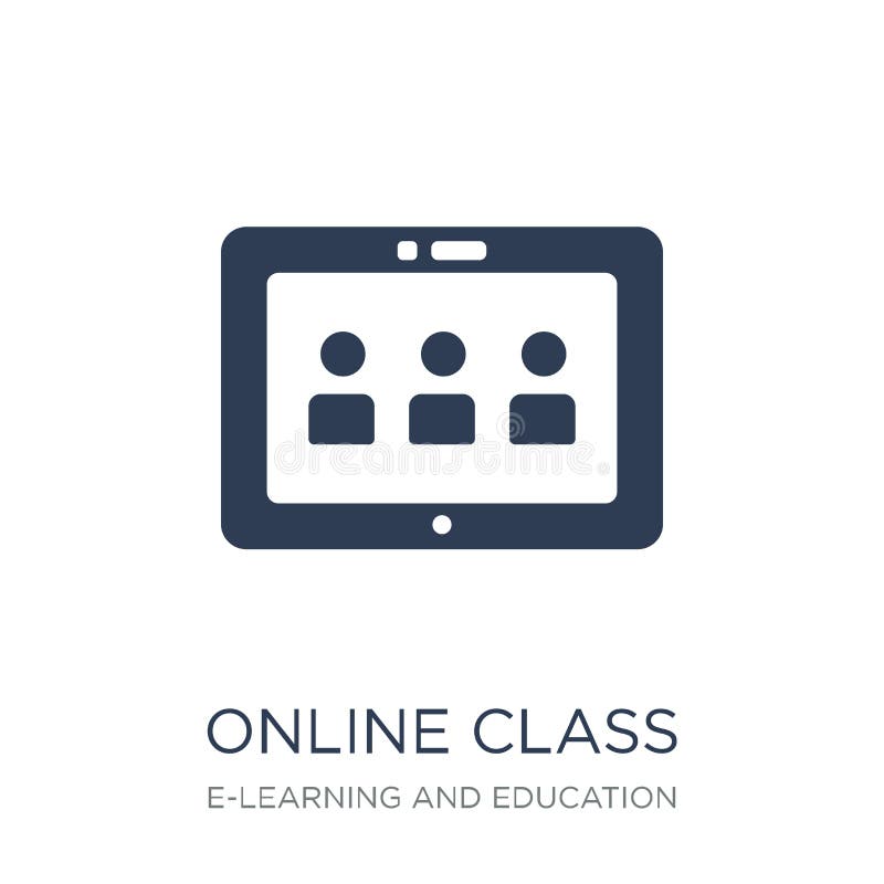 Online Class Icon. Trendy Flat Vector Online Class Icon on White Stock ...
