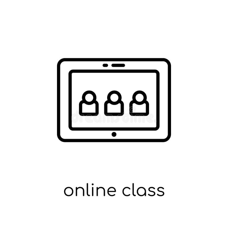 Online Class Icon. Trendy Modern Flat Linear Vector Online Class Stock ...