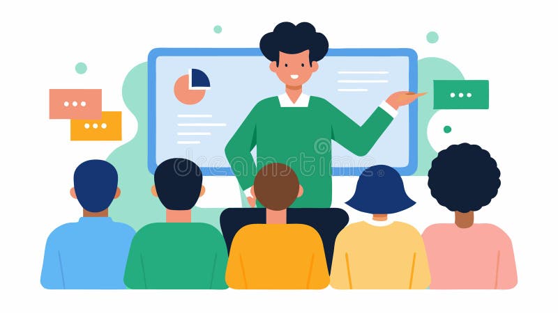 Online Class Instructor an Individual Standing Next To a Whiteboard ...