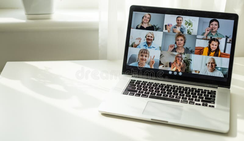 Online Class Using Video Conference on Laptop Editorial Photo - Image ...