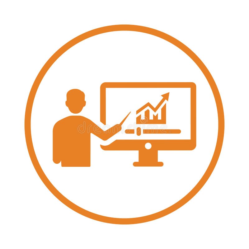 Online, Class, Video, Tutorial Icon. Orange Vector Sketch Stock ...