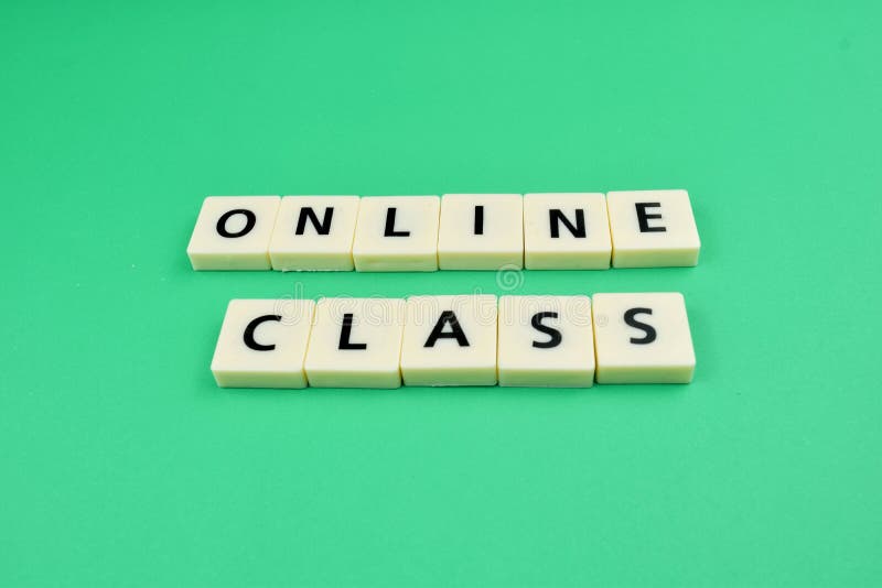 Online Class Wording with Green Background. Education Concept Stock ...