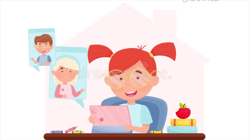 Online Classes Concept, Remote Education. Vector Animation Stock ...