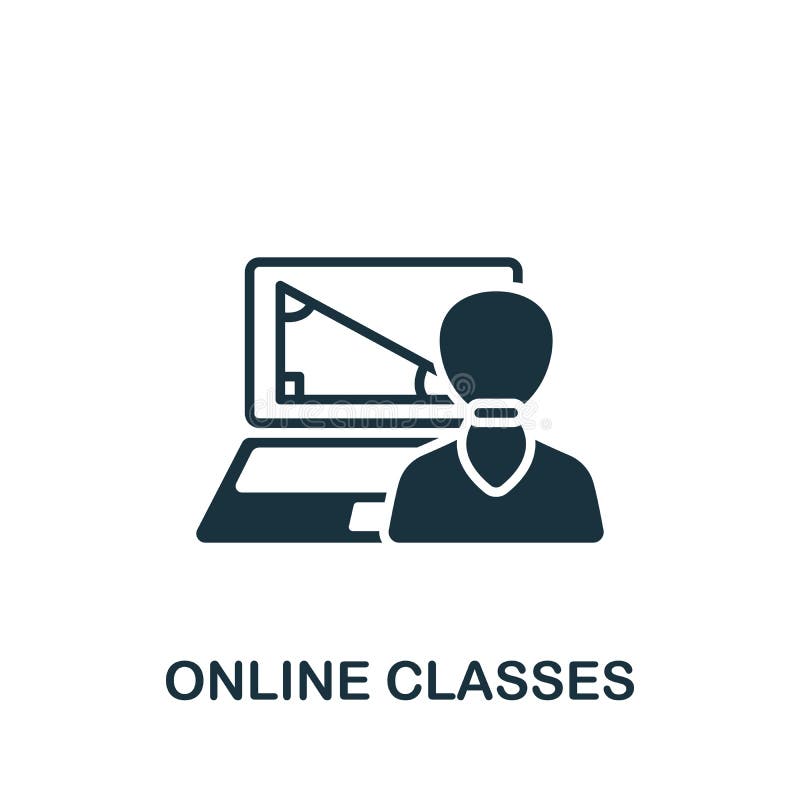 Online Classes Icon. Monochrome Simple New Normality Icon for Templates ...