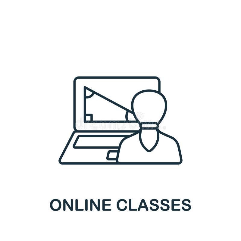Online Classes Icon. Monochrome Simple New Normality Icon for Templates ...