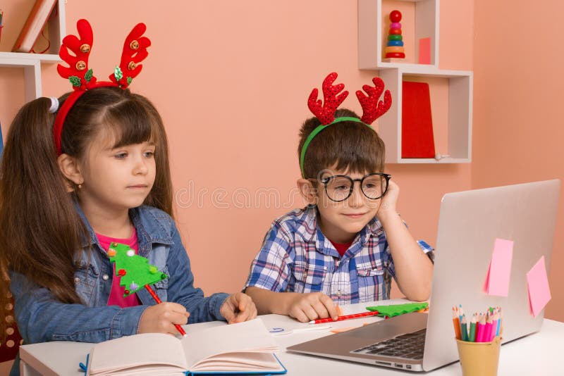 Online Classes, Teaching Online. Kids Learning Online Stock Image ...