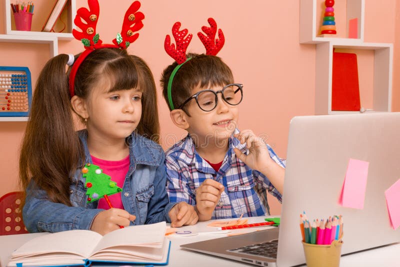 Online Classes, Teaching Online. Kids Learning Online Stock Photo ...
